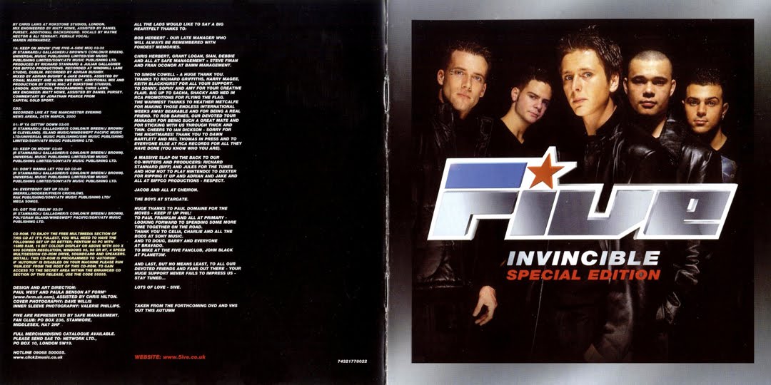 Encarte: Five - Invincible (Special Edition) - Encartes Pop