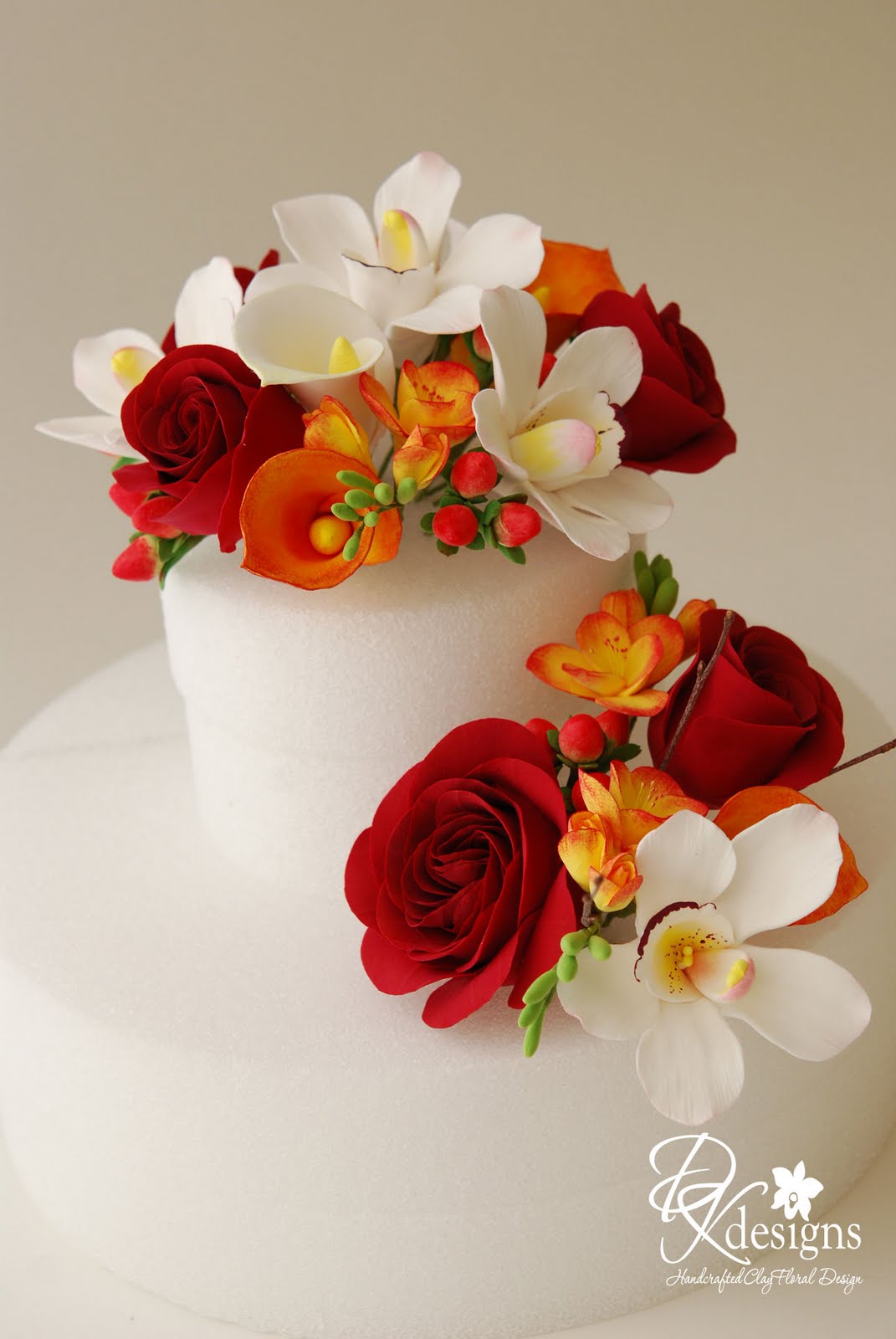 DK Designs: Fall Wedding Cake Flowers
