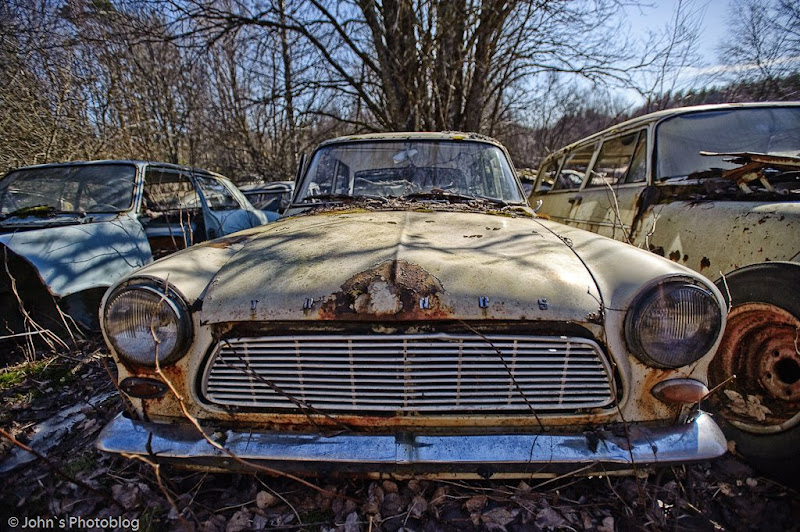 © John`s Photography ©: Old Rusty Cars on a car cemetery # 3 - Båstnäs