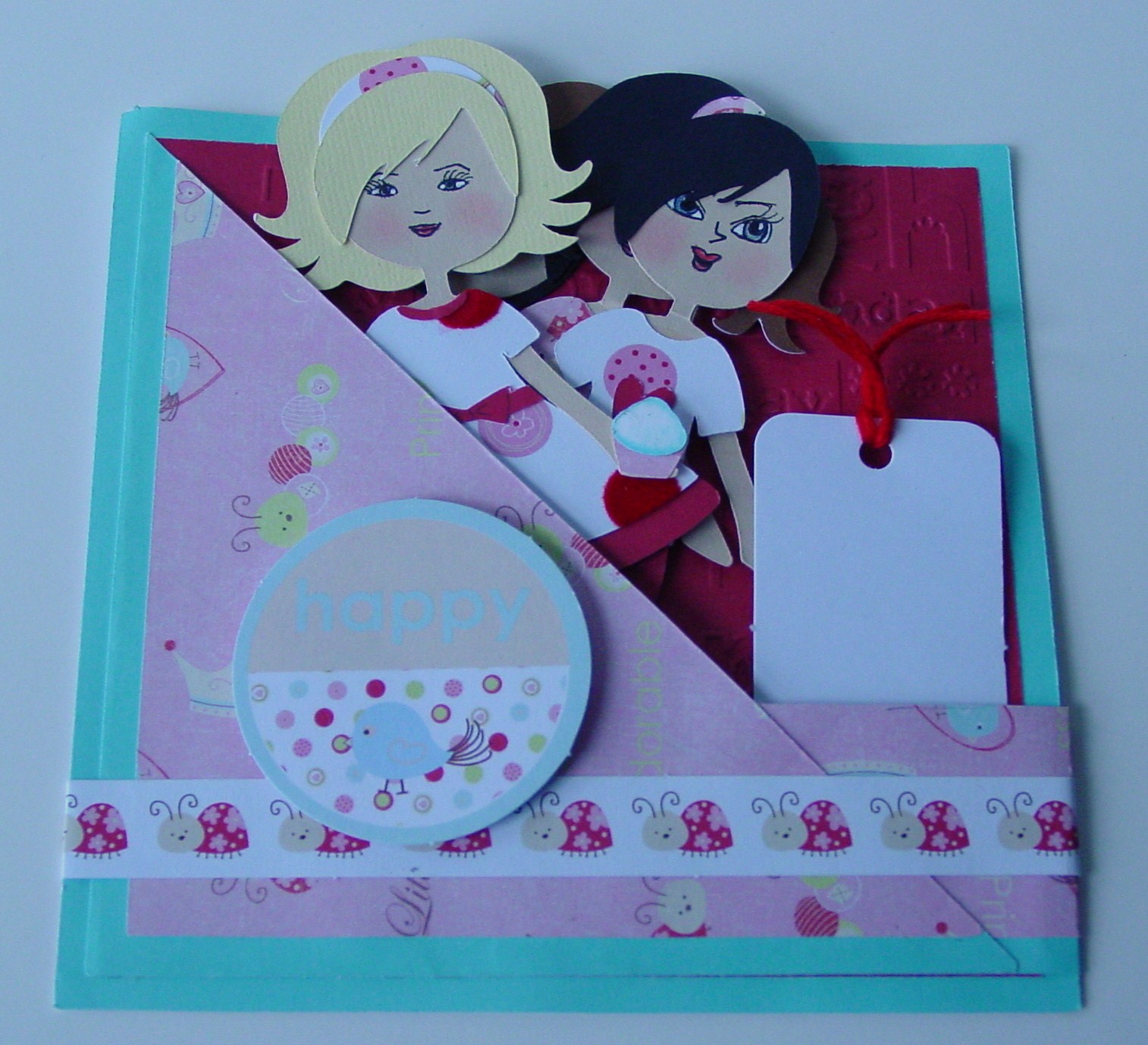 C90 Designs: Little Girl Paper Doll Birthday Card
