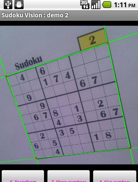 Sudoku Vision Blog: Step 5 : Perspective transformation