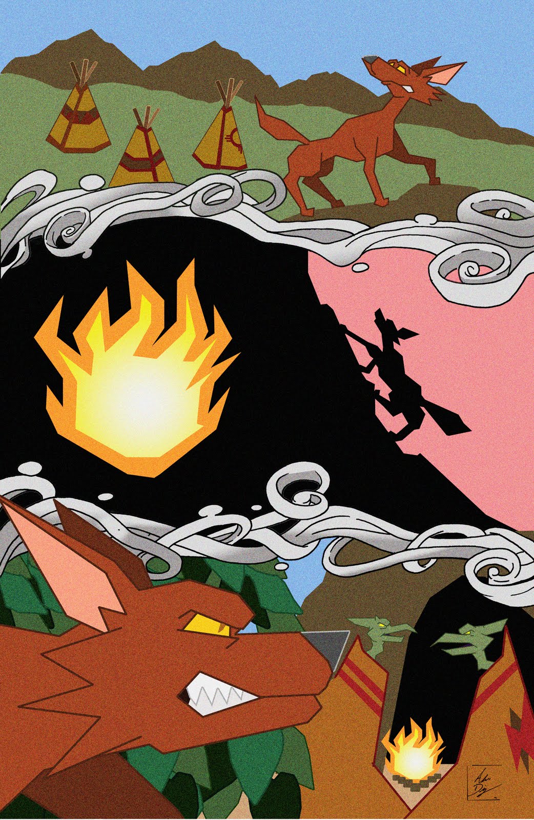 Alain M. Diaz Art: Cry of Coyote: Stealing of Fire Dream Page