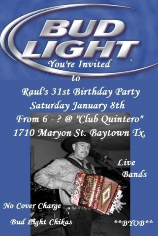 Frances "BOW-tique": Bud Light Party