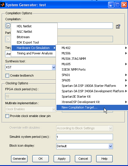 Jim Wu's FPGA Blog: SysGen: Create New HWCOSIM Target with NMM Ports