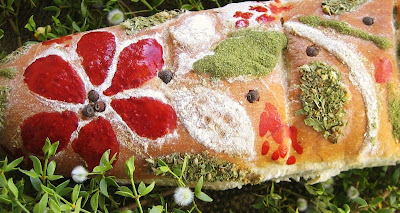 Chef Tess Bakeresse: Springtime herbed and painted decorative bread