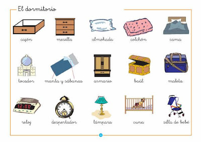 FICHAS DE LENGUAJE - EL DORMITORIO : FICHAS PARA NIÑOS