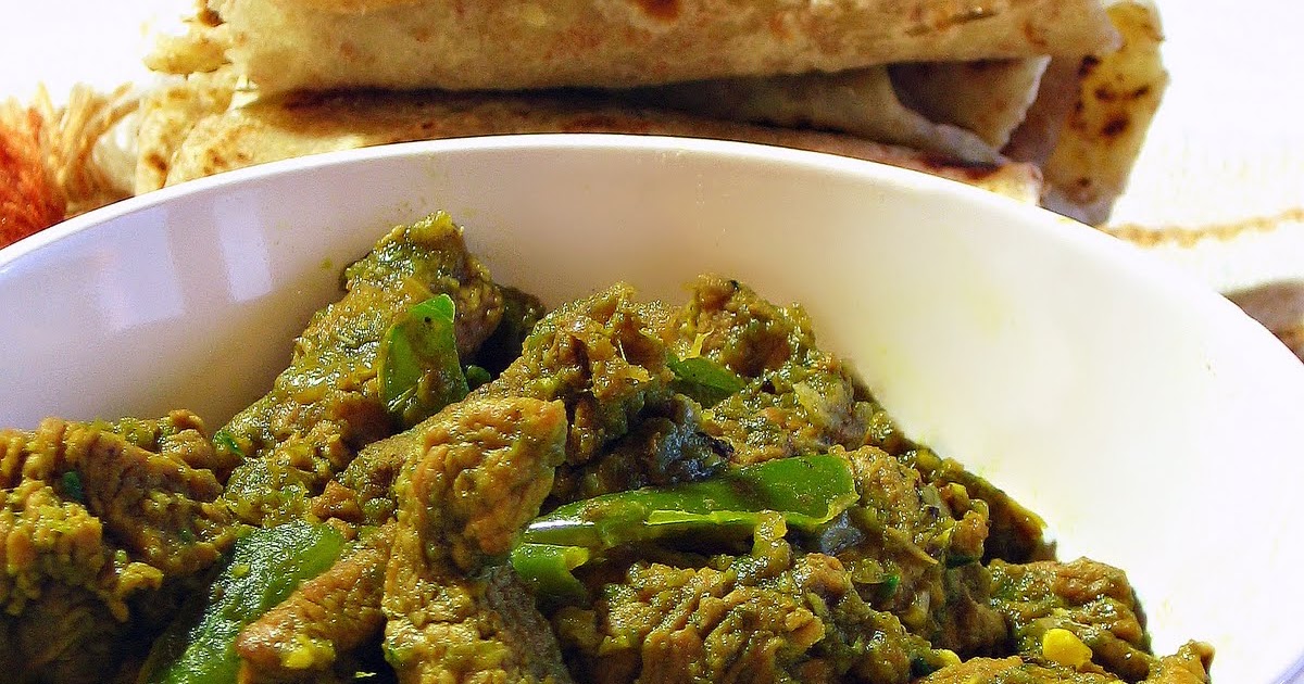 The Creative Pot: Zilzil Alecha (Beef in Greenpepper Sauce)