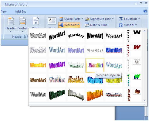 key software: how to insert word art