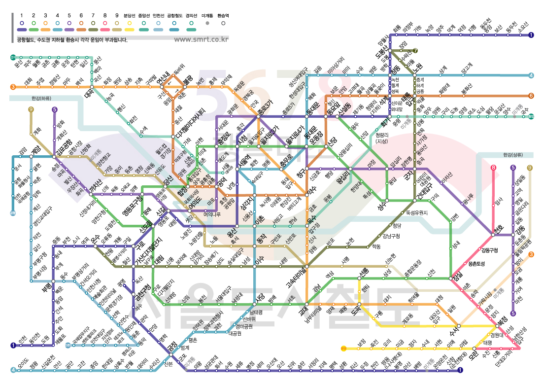 Seoul Tour Guide for English Users: Seoul Metro City Map(subway line ...