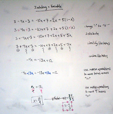 Math Knowledge Now: Isolate Variable Example