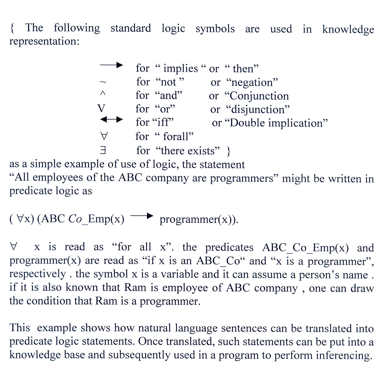 Artificial Intelligence Representing Simple Facys In Logic