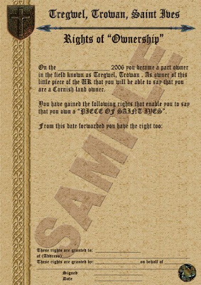 Piece of St Ives: Sample Covenant Paper