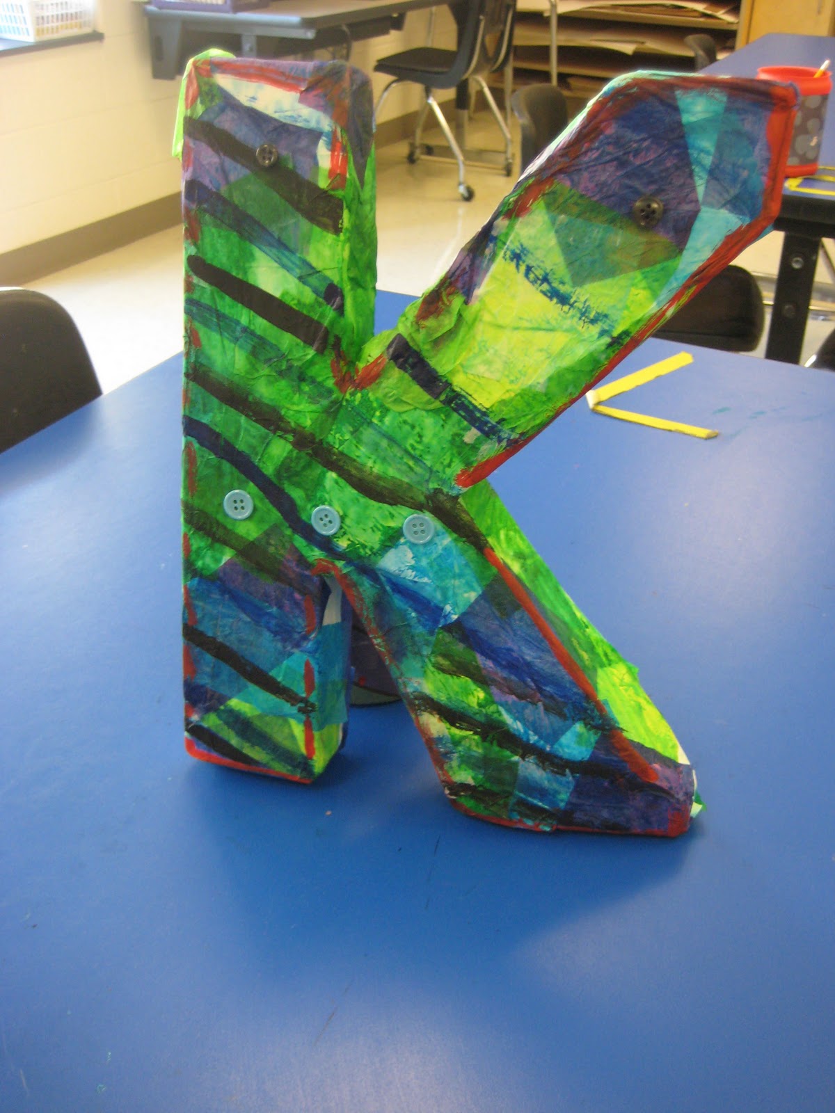 Why Walk When You Can Fly?: Fourth Grade Art Club Paper Mache Letters