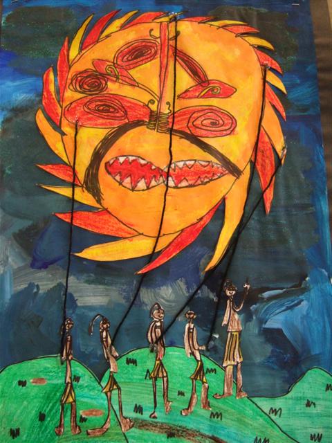 Room 18 Meadowbank School: Maui and the Sun Art