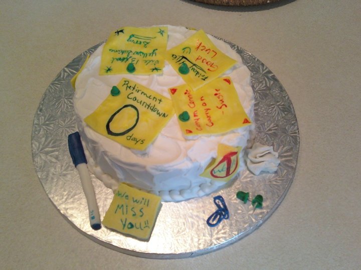 Cake By Dawn!: Post it Retirement Cake
