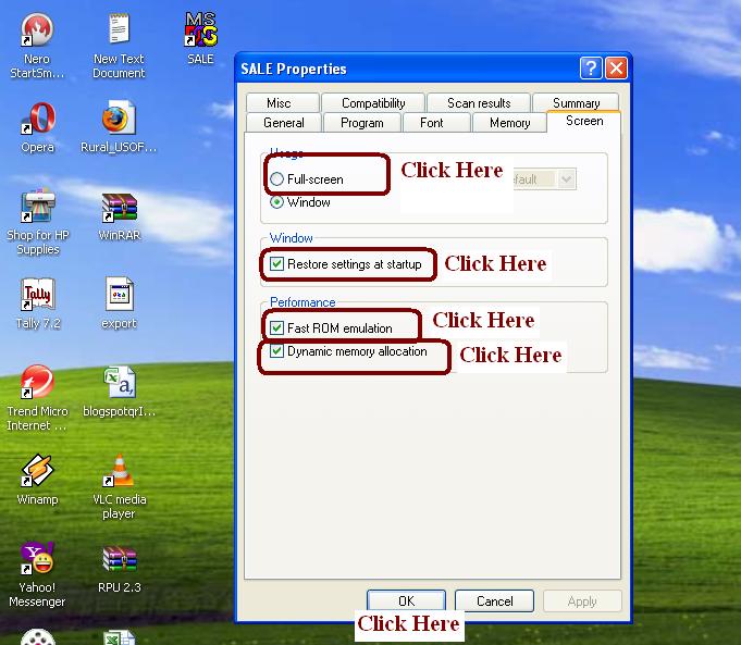 Procedure to View Full Screen, DOS Platform Software in Windows ~ Gsoftnet
