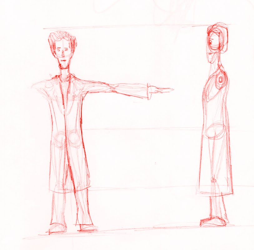 B3D Studios: Support Sketches: Character Orthographic Views Development