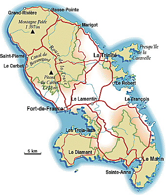 En Martinique: Presqu'île de la Caravelle (Commune de la Trinité)