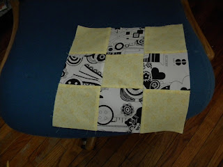 Judy's Fabric Addiction: Black, White and Yellow Quilt Blocks