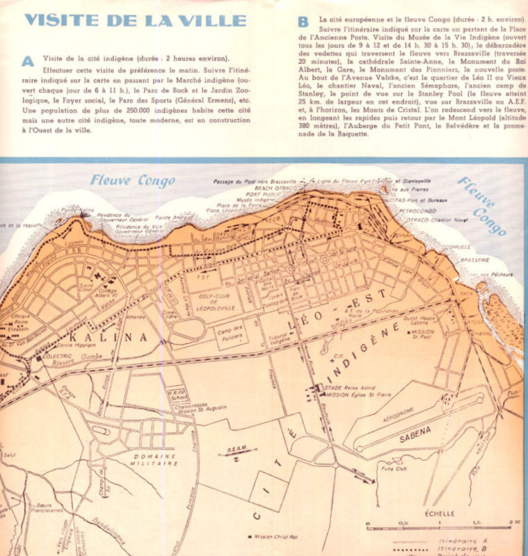 Kinshasa Then and Now: Leopoldville 1956 - The Tourist Circuit (Cité)