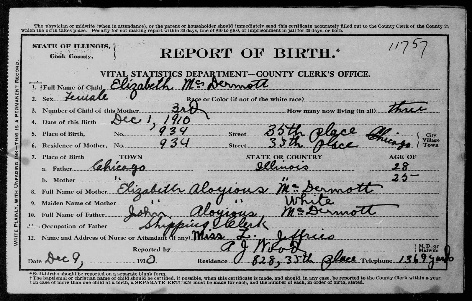 The McDermott Family Line: The Third Child of John Aloysius McDermott ...