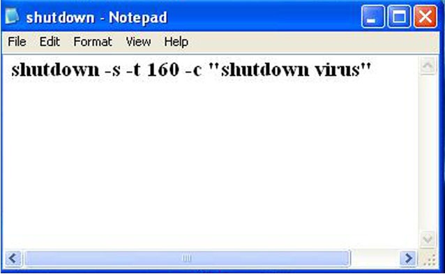 HACKING TIPS: SHUTDOWN VIRUS