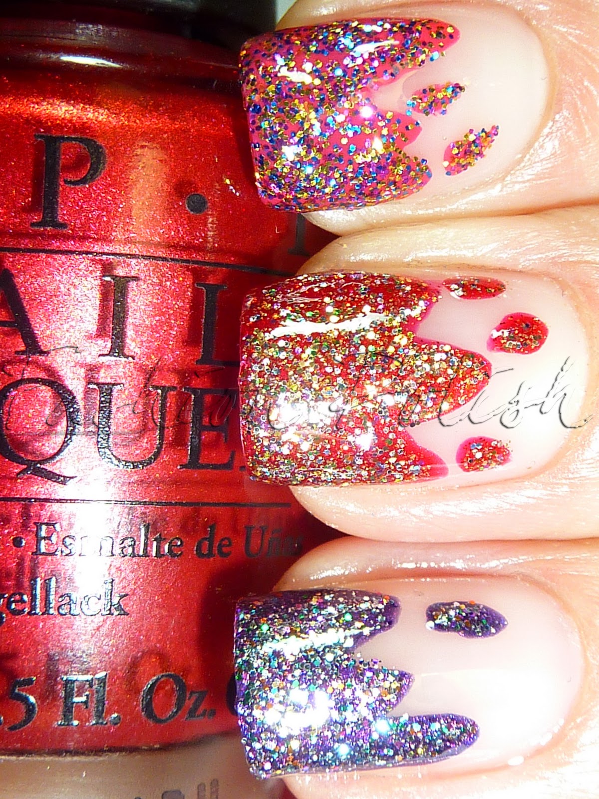 Fashion Polish: Rainbow drip mani