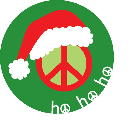Christmas Peace Sign Classic Round Sticker | Zazzle | Christmas ...