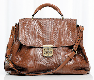 Chloe Handbags: Chloe Elsie Python Satchel in Whisky