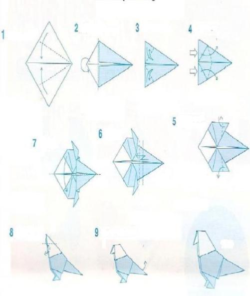 origami bird 1 ~ origami instructions art and craft ideas