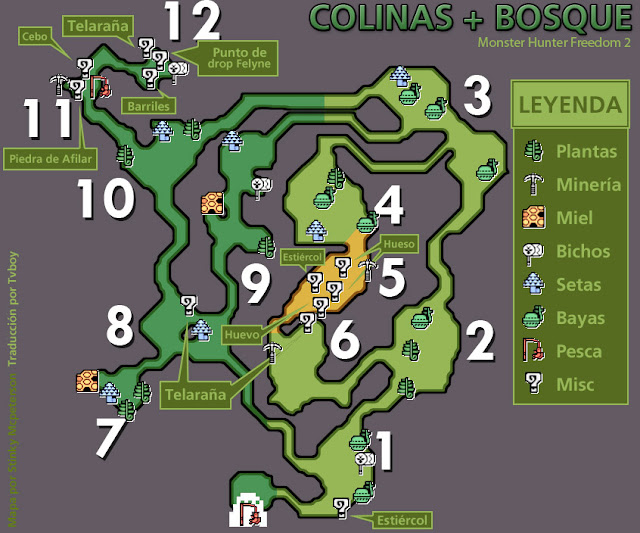 Monster Hunter Freedom Unite: MAPAS DETALLADOS DEL MONSTER HUNTER