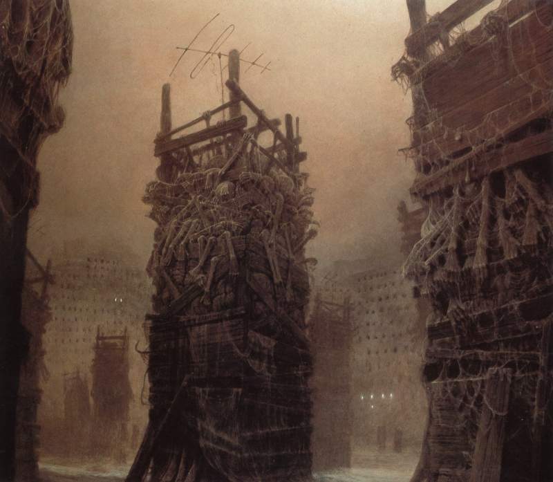 Animal Shapes: Beksinski and monumental buildings