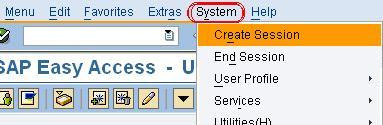 SAP e-mory: SAP Create a new Session