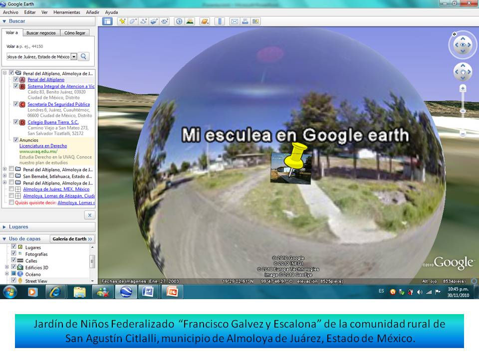 ciberconocimiento: Mi escuela en Google Earth