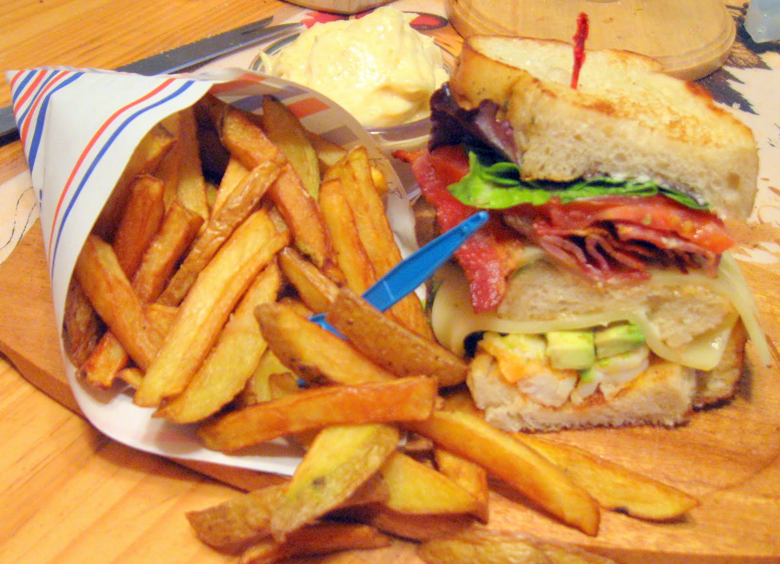 California Girl's Southern Fried Fusion: Shrimp & Bacon Club with ...