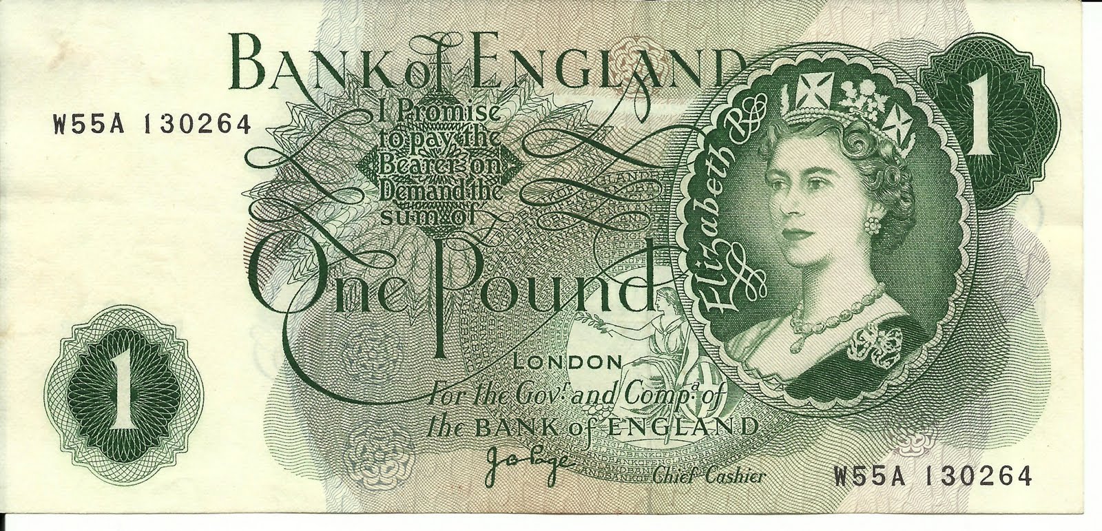 Banknote Collection: Great Britain 1 Pound UNC
