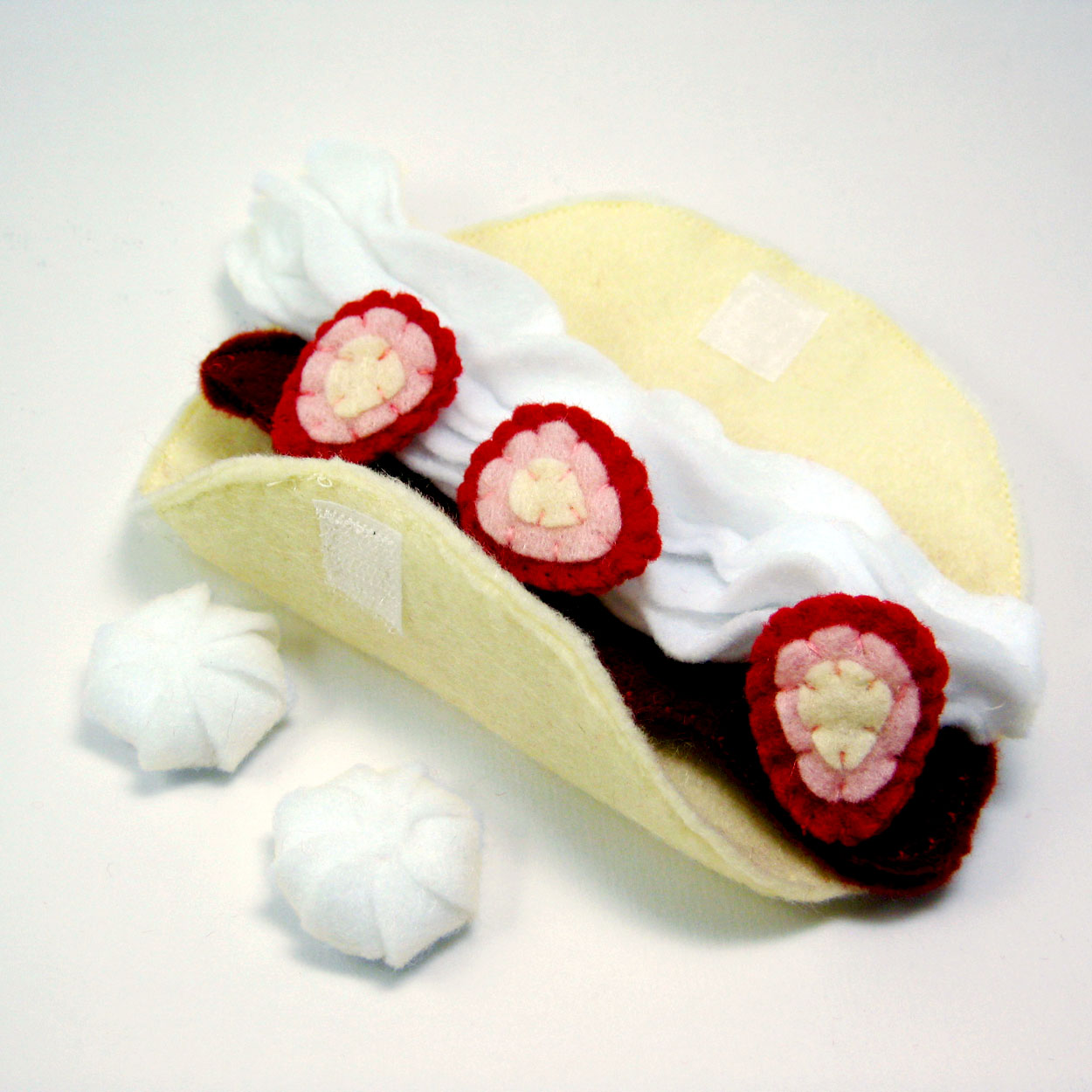 Bug Bites Play Food: Strawberry Crepes Felt Play Food Set