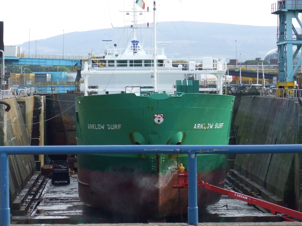 Arklow Shipping info: Arklow Surf in the Dublin graving Dock Today