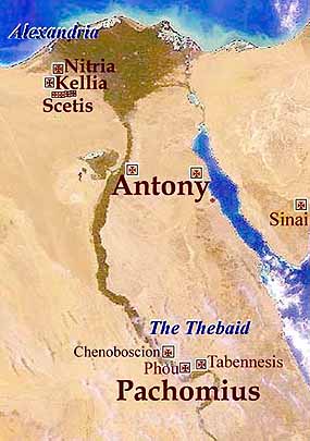 The Desert Fathers: Locations of Monastic Settlements near Alexandria