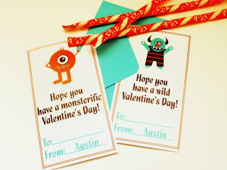 Penguin's Gift: Personalized Kids Monster Valentines Cards