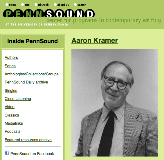 Al Filreis: Aaron Kramer