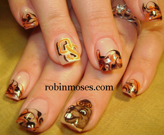 Nail Art by Robin Moses: oregon ducks nail art, oregon state beavers ...