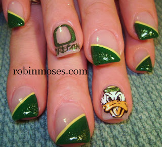 Nail Art by Robin Moses: oregon ducks nail art, oregon state beavers ...
