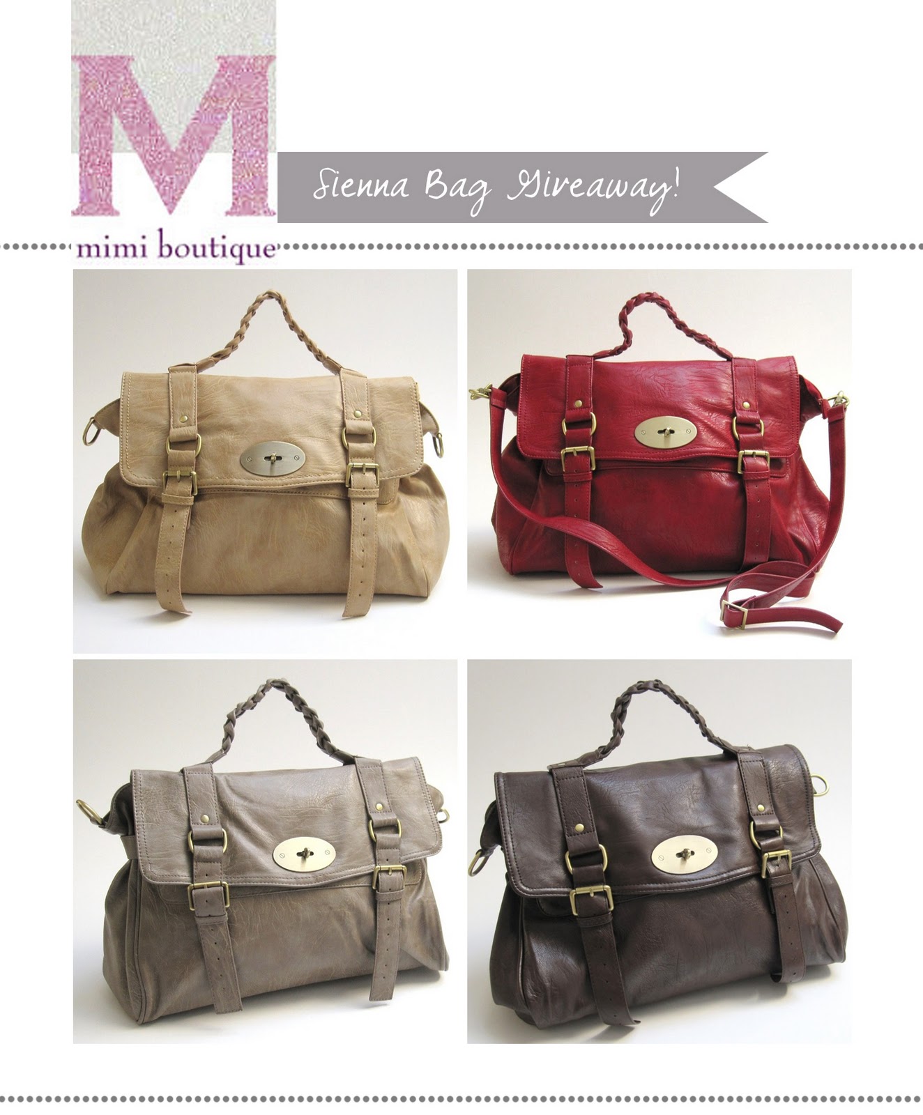 *CLOSED-Giveaway: Sienna Bag from Mimi Boutique - In Honor Of Design