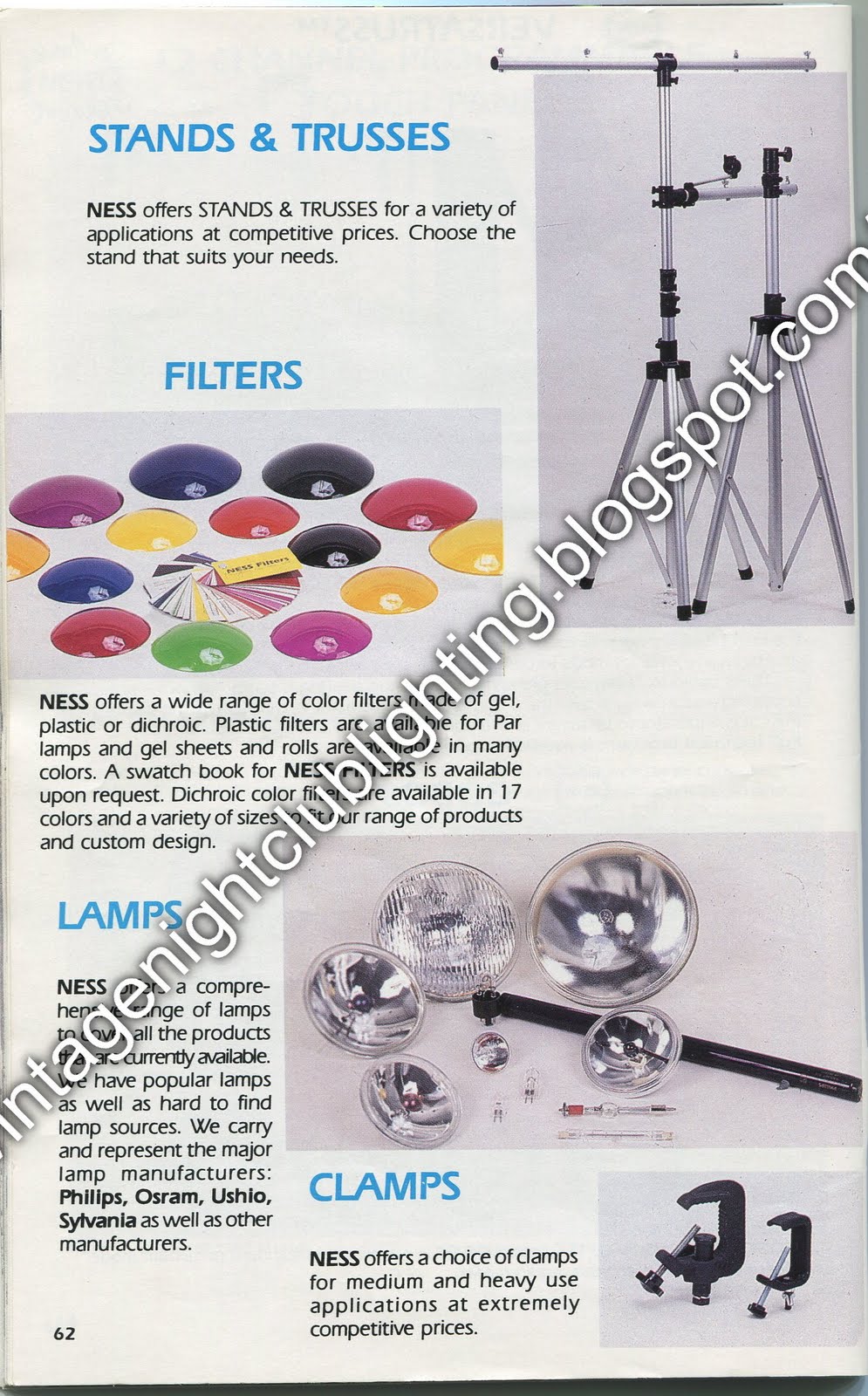 Vintage Night Club Lighting: NESS Catalogues