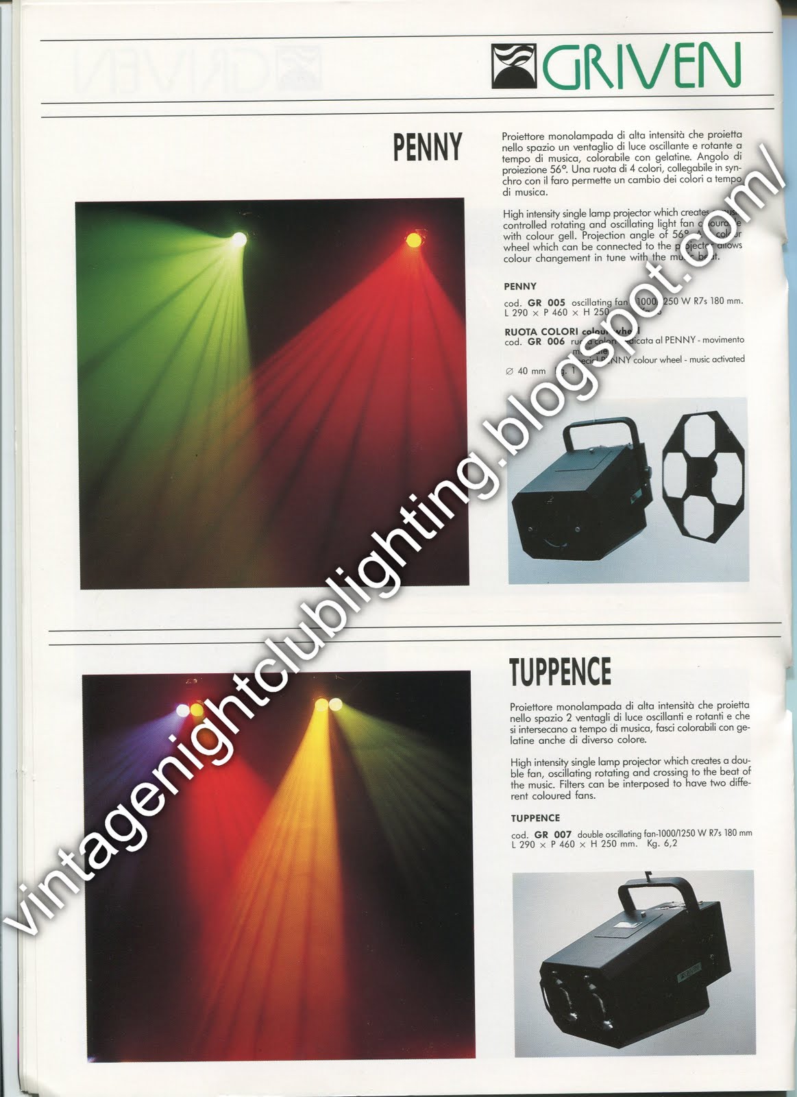 Vintage Night Club Lighting: Griven Catalogues