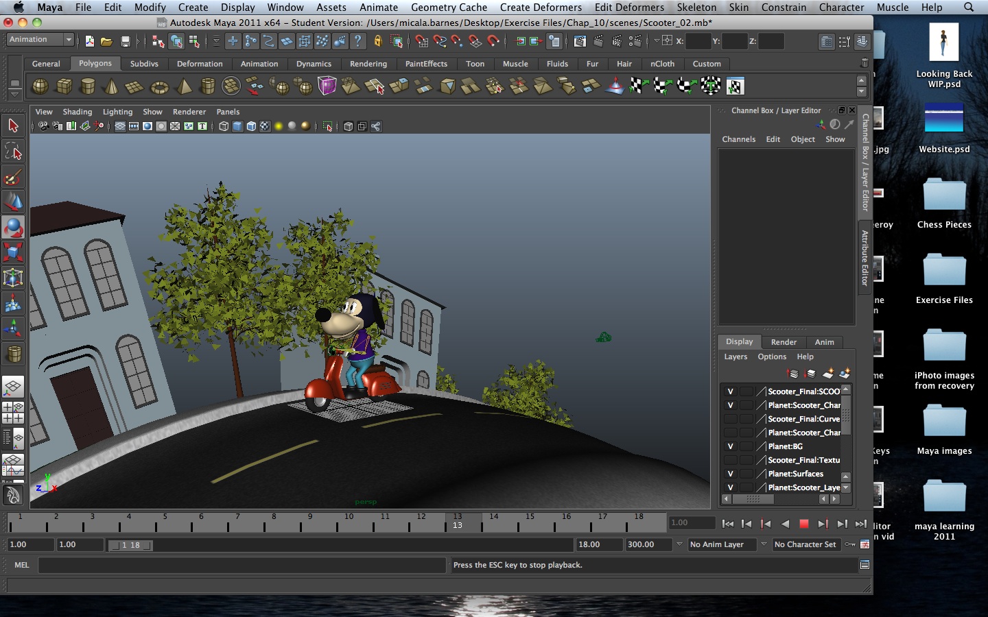 3D Modeling Class Progress: finished Lesson 10. Lesson 11 has problems ...