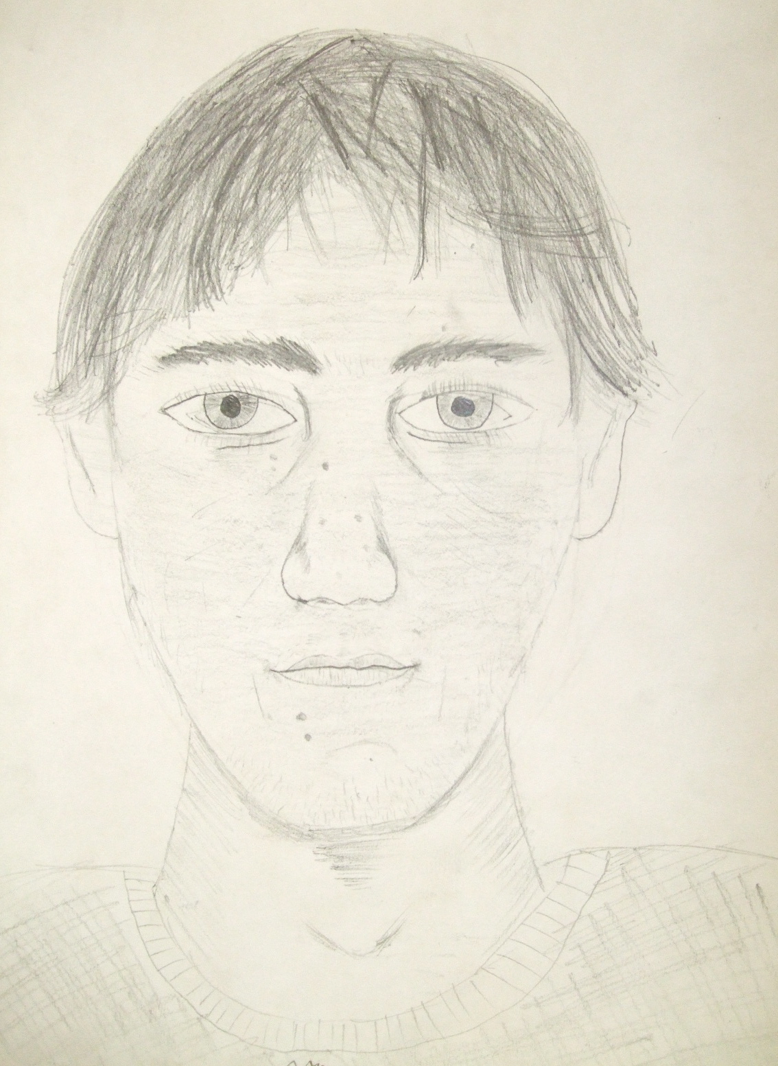 highschoolart: Self Portrait with Mirror Drawing High School Art