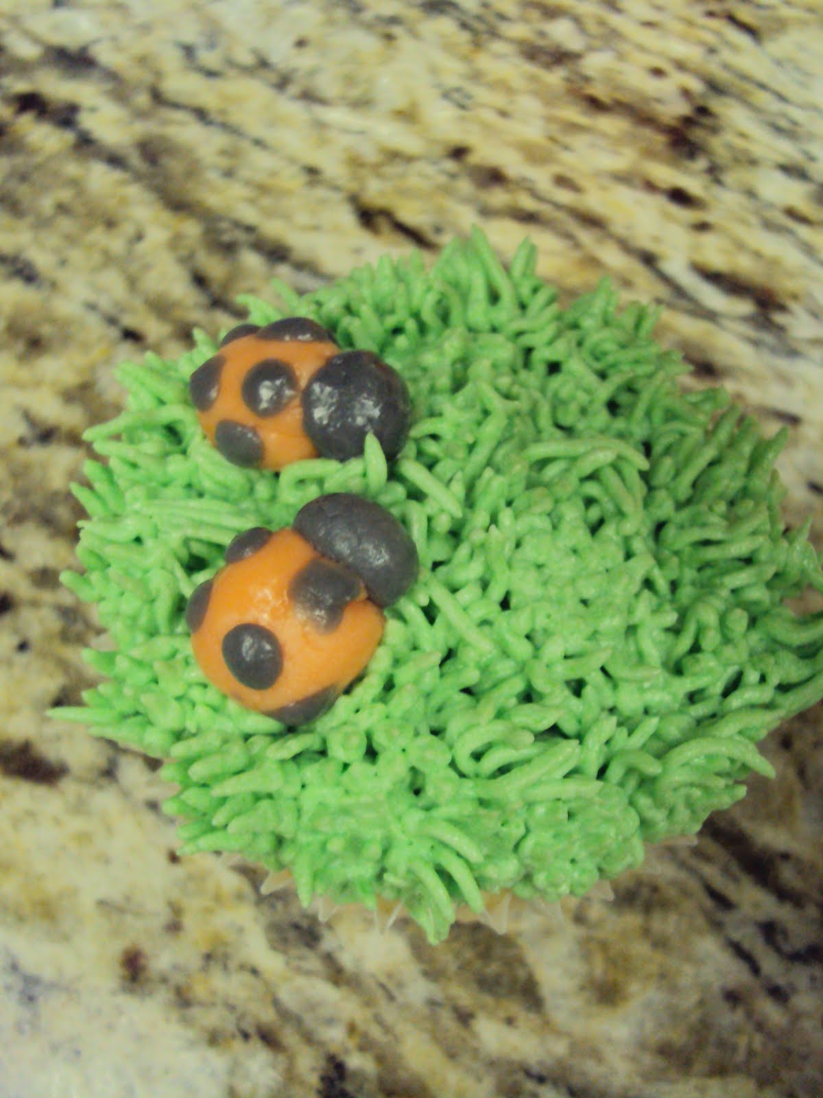 Chi-Cakes Sweets: Ladybugs and lizard on my cupcake?? ewwwwww!