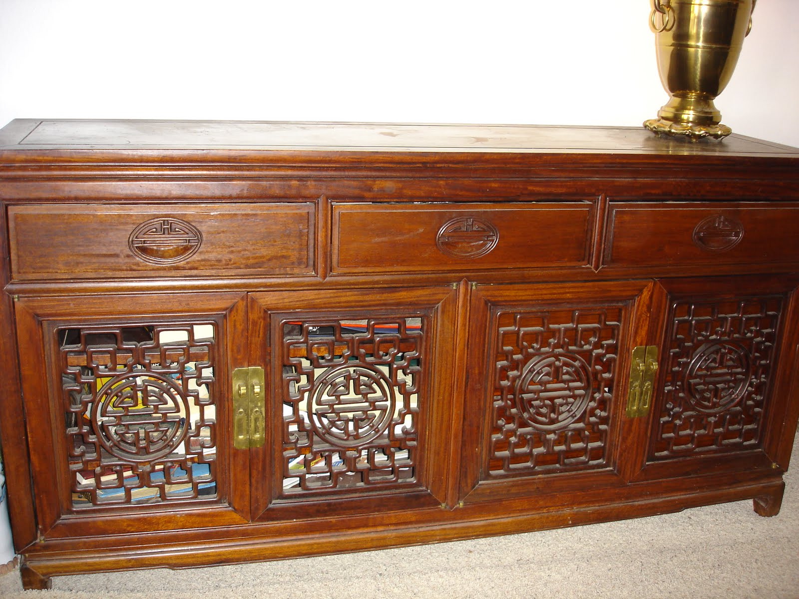 Chinese Rosewood Living Room: Rosewood Buffet Table, Hong Kong $295